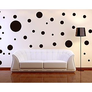 Assorted Sizes Removable Black Dot Mix Wall Decals 268 PCS for Kids Room Decoration +"Dots, Polka"+"Stickers"+"Easy to Peel Easy to Stick" + Metallic Vinyl Decor by BUGYBAGY (Black Dot, Mix) (Black)
