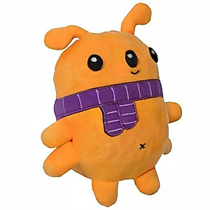 Furhaven Squeaky Dog Toy for Small/Medium Dogs w/ Spiky TPR Core for Dental Chewing - Hubble the Martian TPR Plush - Orange/Purple, One Size