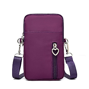 Cell Phone Purse Armband Small Crossbody Wallet Bag for Samsung Galaxy A53 5G A52 A51 A33 S21 FE S20 FE S22+ S10 Plus Note 10 iPhone 13 12 Pro Mini 11 Pro XR Pixel 6 4 XL Moto E OnePlus 9 (S, Purple)