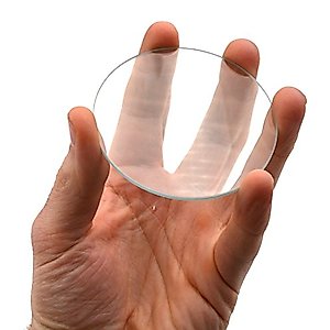 Double Convex Lens, 300mm Focal Length, 3" (75mm) Diameter - Spherical, Optically Worked Glass Lens - Ground Edges, Polished - Great for Physics Classrooms - Eisco Labs