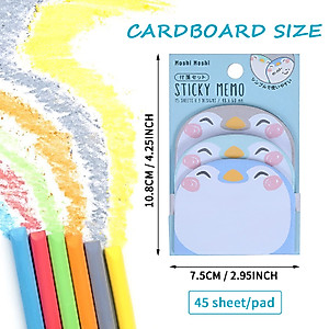Molain Cute Sticky Notes, 6 Pack Cartoon Sticky Notes Animals Shape Markers Flags Self-Stick Memo Pads Students Home Office Roommates Gifts Tab Supplies 270 Sheets