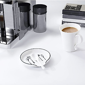 GDCZ Ceramic Spoon Rest for kitchen Counter - 5 Inches Heat Resistant Spoon Holder for Stove Top, Modern Spoon for Farmhouse, Cooking Utensil Rest, Kitchen Accessories Gifts, (White, 1 Pack)