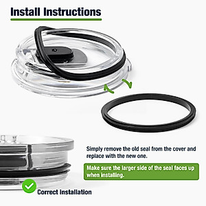 Silicone Rubber Seal Replacement Gaskets for Yeti 20 oz Tumbler Lids, 3 Pack Gaskets Compatible with Yeti 10oz Lowball & 20oz Tumbler
