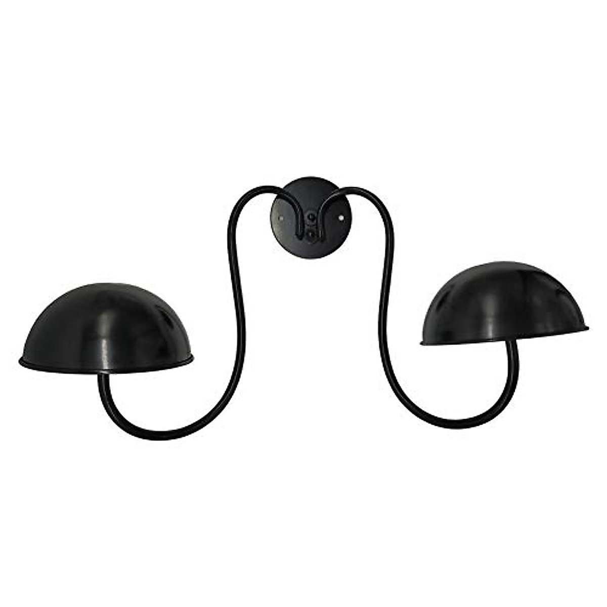 Owlgift Modern Metal Wall Mounted Entryway Retail Hat Rack/Wig Display Stand w/ 2 Circular Hat Hooks, Black