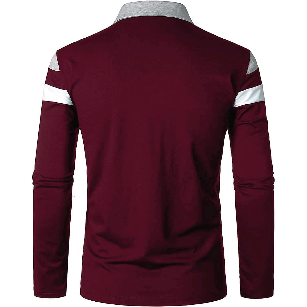 YTD Mens Classic Polo Shirt Long Sleeve Shirts Lightweight Casual Tops