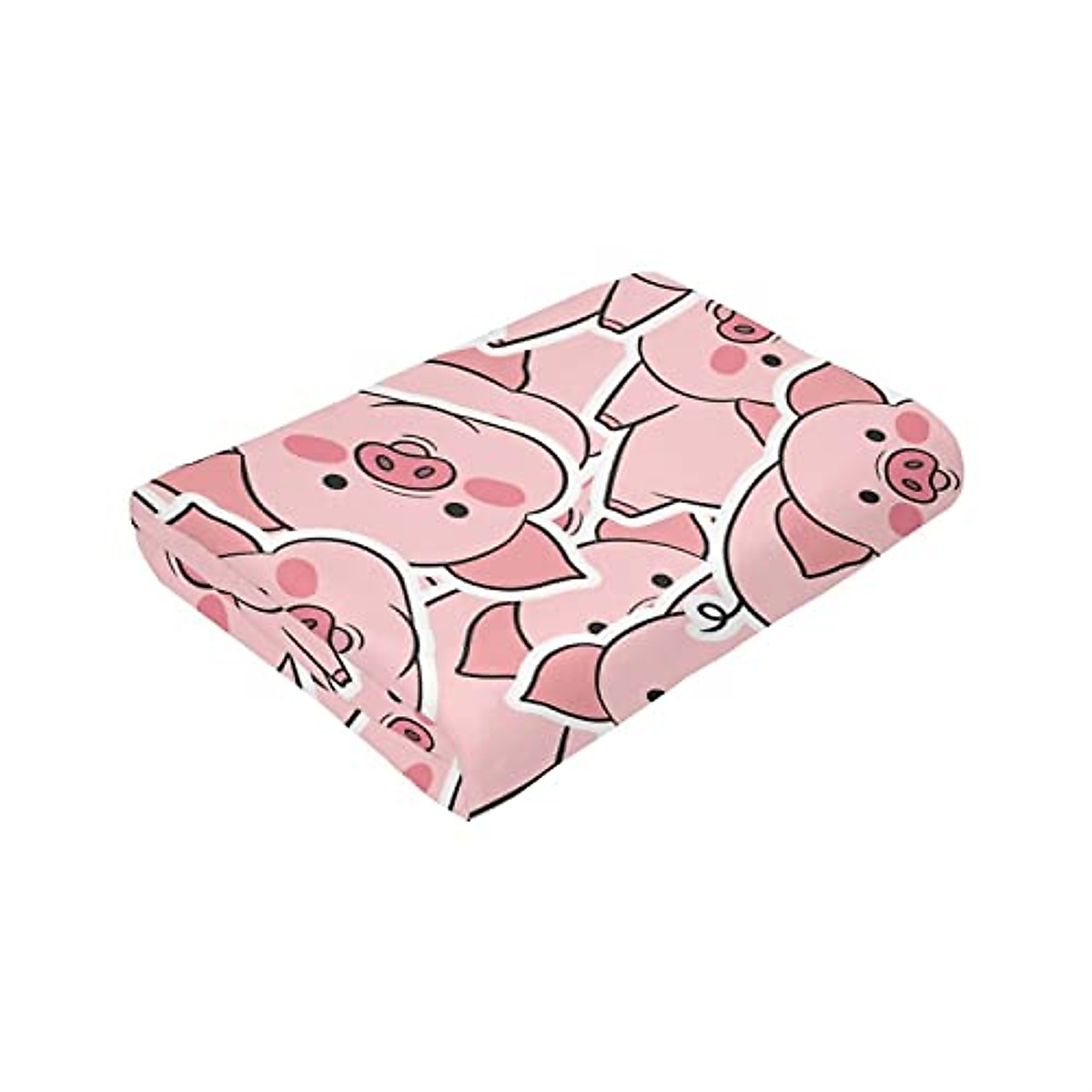 Cartoon Pink Pig Blanket Plush Lightweight Soft Flannel Fleece Throw Blankets Bedding for Bed Sofa Couch Living Room 60"x50"
