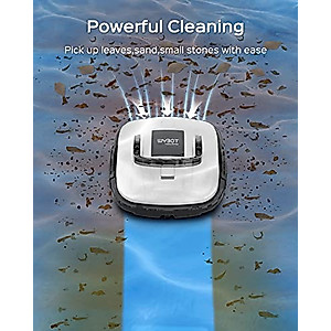 Upgraded - WYBOT Cordless Pool Vacuum, Robotic Pool Cleaner with Large Battery Up to 100Mins Runtime, Strong Suction, Pool Vacuum Robot for Above Ground Flat Bottomed Pools Up to 861 Sq.Ft-White