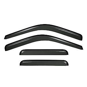 4pcs Vent Visor Side Window Deflectors Original Window Visors for 1999-2016 Ford F250/F350/F450 Super Duty Crew (SuperCrew) Cab Sun/Rain Guard 94953