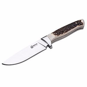 Boker 02BA351H Arbolito Hunter Stag Knife with 4 3/4 in. Steel Blade, Brown