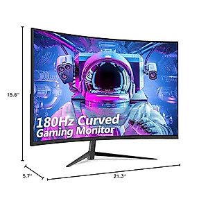 Z-Edge 24-inch Curved Gaming Monitor 180Hz Refresh Rate, 1ms MPRT, FHD 1080 Gaming Monitor, R1650 Curved, UG24 AMD Freesync Premium Display