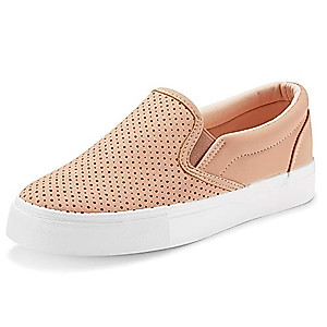 JENN ARDOR Women's Slip On Sneakers Trendy Casual Sneakers Stylish Comfortable Flat Shoes Low-top Sneakers Travel Walking Shoes for Women