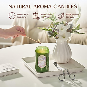 M&SENSE Strong Soy Scented Candle - Eucalyptus & Spearmint Scent, 10.6 oz, 60-Hour Burn, Refreshing Home Decor Gift for Women