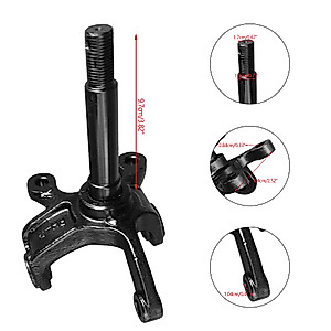 Togarhow 270mm Steering Wheel Assembly with Tie Rod Rack Adjustable Shaft and Front Wheel Hubs with Steering Knuckle Kit Full Steel Off-Road Gear Rack Fit for 110cc 125cc Go Kart Bike(10.6")