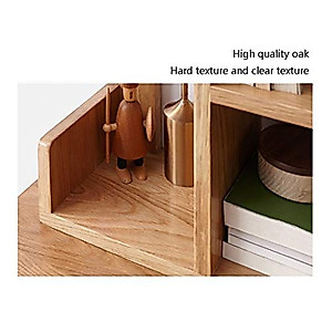 Bookshelf Gifts Desktop Small Bookshelf,Asymmetric Four Grid Desk Book Shelf,for Storage of Textbooks and Article,Freestanding Display Bookshelf Multipurpose Book Rack (Color : Natural Wood Color)