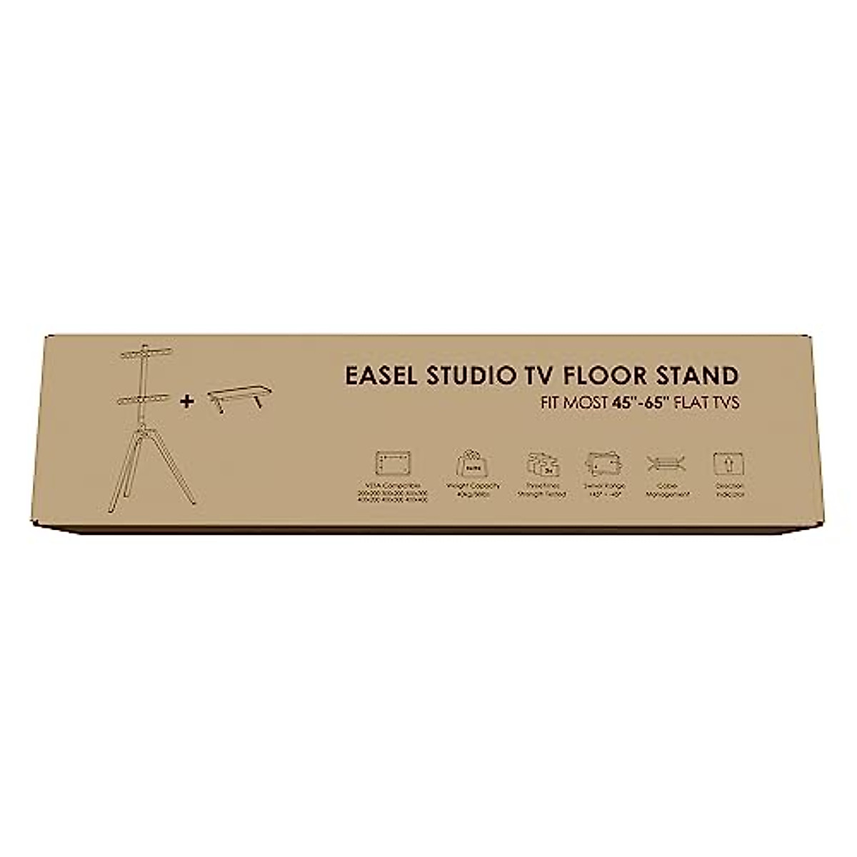 PUTORSEN Premium Wood Easel TV Stand, Adjustable TV Tripod Stand for 45-65 Inch LED LCD Screen, Swivel TV Floor Stand with Top TV Shelf and Magnetic Concealed Cable Management, Max Load 88lbs, Walnut