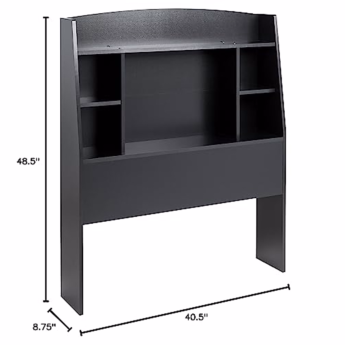 Prepac Mate's Platform Storage Bed with 3 Drawers, Twin, Black & Astrid Twin Headboard, Black