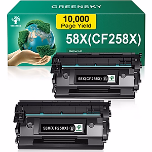 GREENSKY 2 Pack (No Chip) Toner Cartridge Replacement for HP 58X CF258X 58A CF258A to Use with HP Laserjet Pro MFP M428fdw M428fdn M428dw Laserjet Pro M404n M404dn M404dw M404 Enterprise M406dn Printer