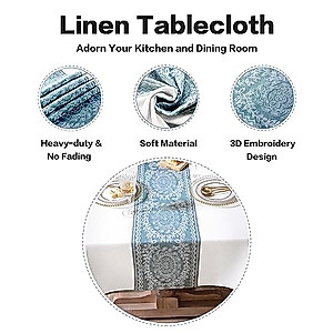 IVAPUPU Rectangle Tablecloth 60x104 inch Table Cloth Linen Wrinkle Free Tablecloths Kitchen Dining Table Cover Tables Farmhouse Holiday Camping