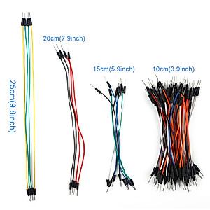 RGBZONE 130pcs Solderless Flexible Breadboard Jumper Wires Male to Male for Arduino Breadboard and Robotics and Raspberry