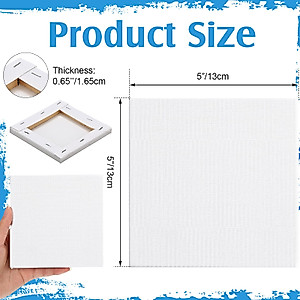 Ireer 90 Pcs Mini Stretched Canvas Bulk, 5 x 5 Inch White Canvases for Painting, 100% Cotton Small Blank Canvas Boards for Kids, Art Supplies Panels for Oil, Acrylic, Watercolor Paint