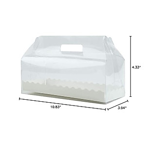 6pcs Transparent Cake Roll Packaging Box with Tray Portable Containers Dessert Holder Dessert Holder Display Food Storage Holder