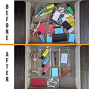 STYLIO Stackable Clear Acrylic Bathroom Drawer Organizers. Vanity Makeup Organizer. Bathroom Organization and Storage. Bathroom Storage 8 Piece Storage Drawers. Cabinet Organizer Bins Clear Containers