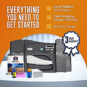 Card Imaging Fargo DTC4500e Dual Side ID Card Printer & Supplies Bundle Software