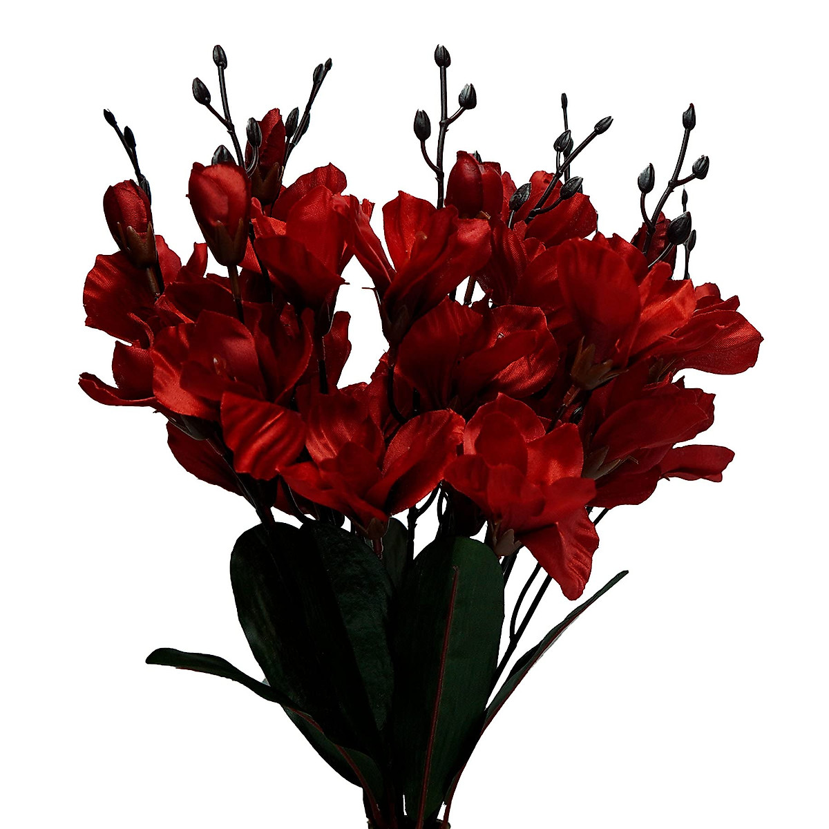 FIVETREES Artificial Magnolia Flower 2pcs Bridal Wedding Bouquet Cloth Plastic Fake Wedding Flower Bouquet for Wedding Party Home Office Garden Bridal Hydrangea Decor Anniversary Pool Party (Red)