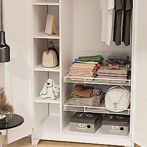 MIYUPTC Large Pull Out Kitchen Cabinet Organizer, 22.7''-39.8''Width, Heavy Duty Slide Out Pantry Shelves Sliding Drawer Storage for Kitchen, Under Sink, Bathroom, Wardrobe, Set of 2