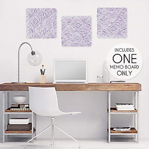 Sweet Jojo Designs Purple Floral Rose Fabric Memory Memo Photo Bulletin Board - Solid Light Lavender Flower Luxurious Elegant Princess Vintage Boho Shabby Chic Luxury Glam High End Roses