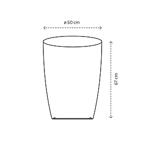 Tramontina Thai Plastic Planter, Beige, Diameter 50 x Height 67 cm, Weatherproof, Volume 84 litres