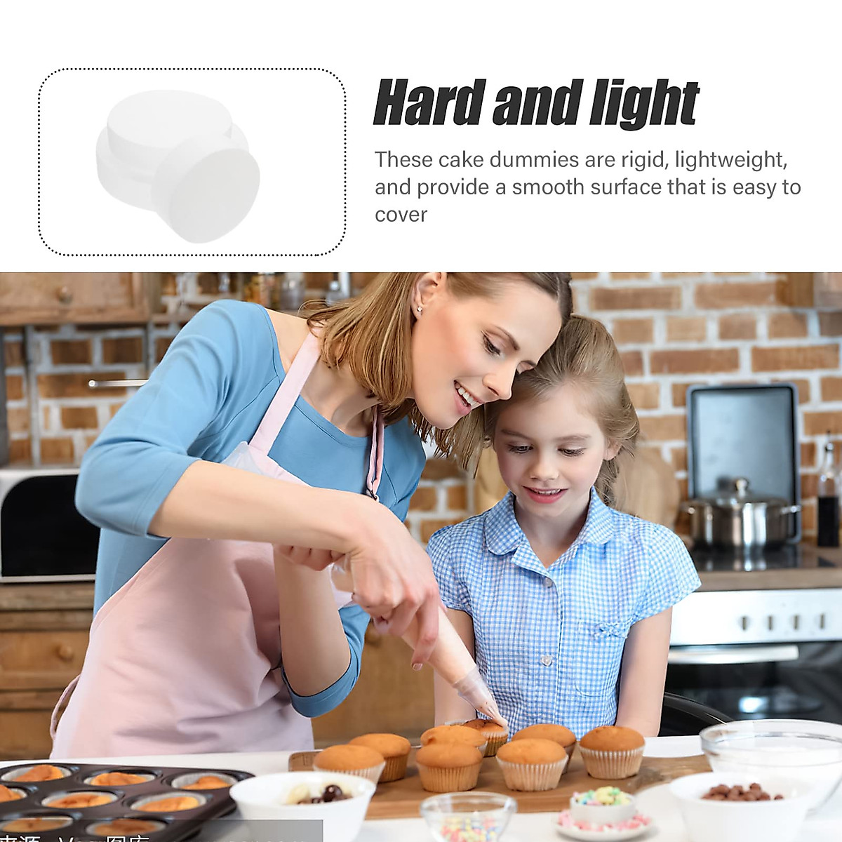 BESTonZON Wedding Cake Stand Round Cake Foam 3Pcs Round Cake Foams Cake Dummies Round Cake Foam Display Foam Cake Dummies for Decorating Practice Mould Cake Dummies Candy Set