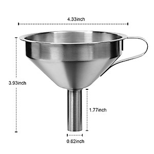 3D-Printer Resin Stainless-Steel Funnel Filter – with Detachable Resin Strainer, for Recycling or transferring uncured 3D-Printing Liquid，DOUMII
