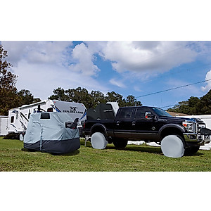 Explore Land Tire Covers 4 Pack - Tough Wheel Protector for Truck, SUV, Trailer, Camper, RV Universal Fits Tire Diameters 26-28.75 inches, Charcoal