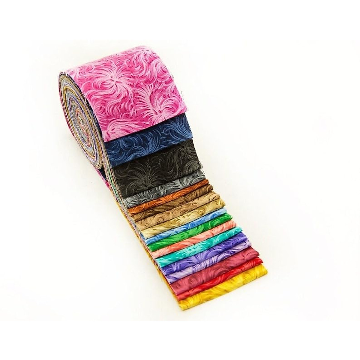 17 Pcs Fabric Strips Cute, Beautiful 100% Cotton Fabric Quilting Strips, Width 44 inch Length 2.5 inch, Gift Feathered Jelly Roll pre-Cut, DIY Blanket