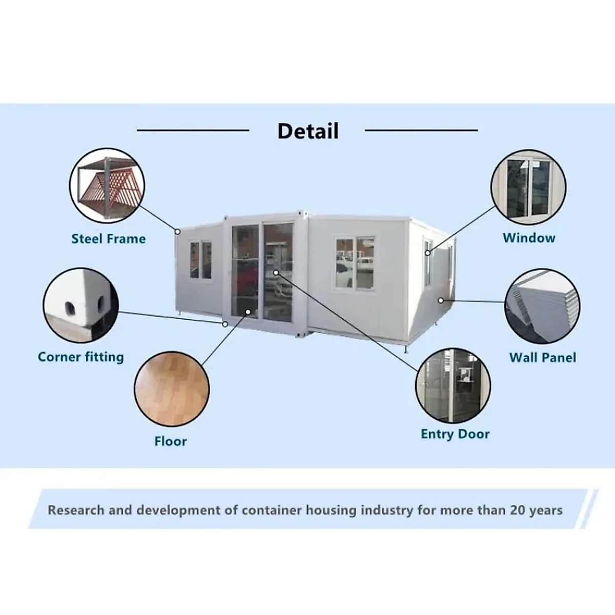 Extended Foldable Prefab Container Homes/40ft Folding Living Container/Expandable Cabin Foldable Container House to Live in