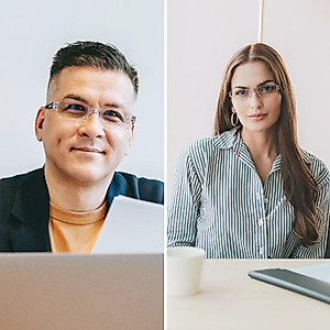 AQWANO Rimless Reading Glasses Women Men Computer Blue Light Blocking, Clear Frames Readers Anti Glare Filter Lightweight Comfort,2.5