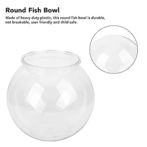 Zerodis Heavy Duty Plastic Round Fish Bowl Style Break Proof Multipurpose Small Round Fish for Desk Bookcase Decorations (L)