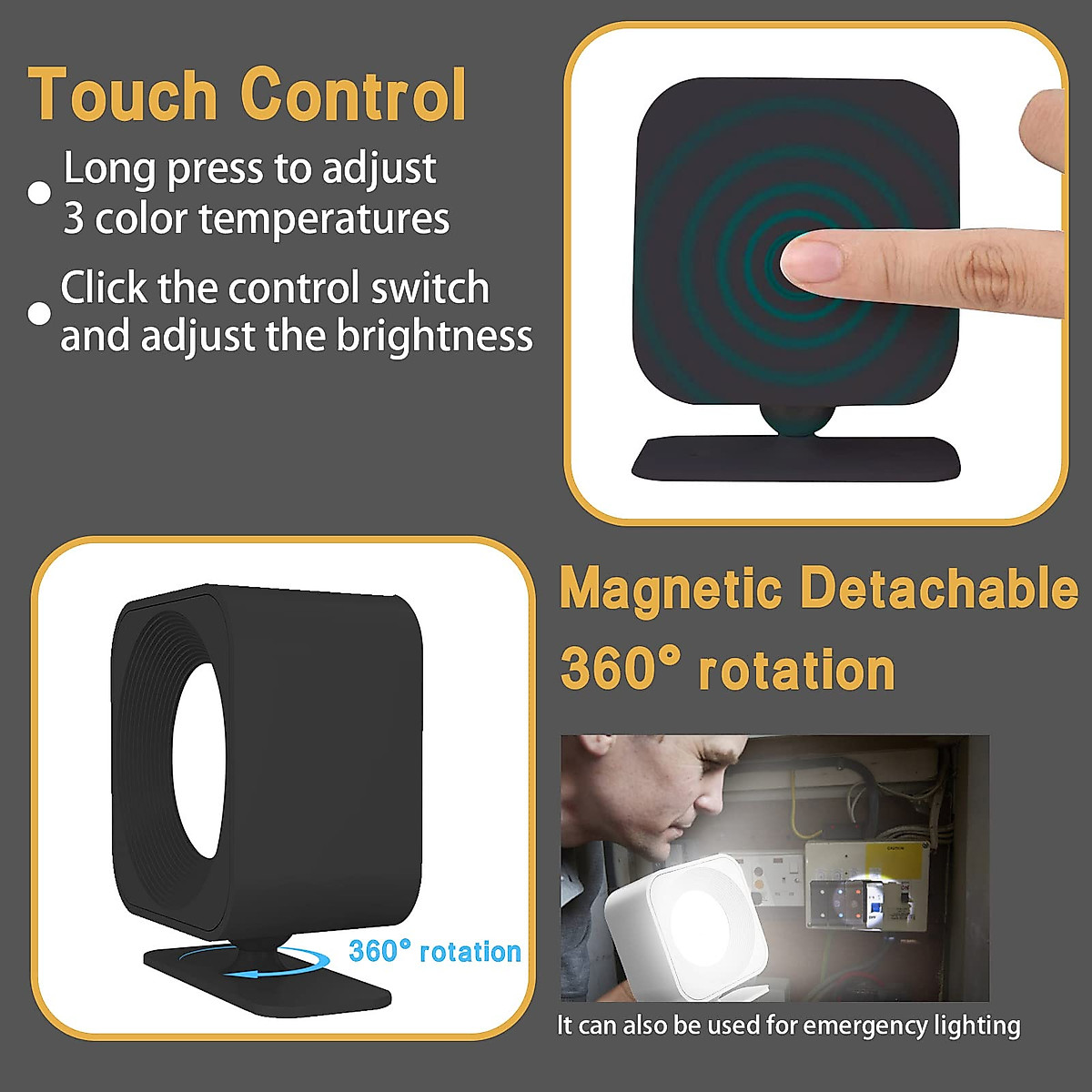 Bohun LED Wall Sconces Battery Operated with Remote and Touch Control Switch, Brightness Levels & 3 Color Temperatures, Magnetic Cordless Wireless Wall Mounted Lamp