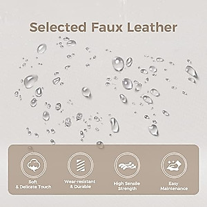 MAISON ARTS White & Gold Bar Stools Set of 2 for Kitchen Counter Backless Counter Height 24 Inches Saddle Stools Modern Gold Barstools Upholstered Faux Leather Stools Farmhouse Island Chairs