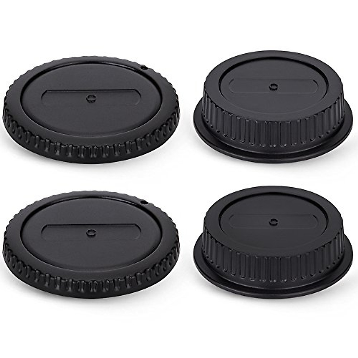 2 Pack JJC Body Cap Cover and Rear Lens Cap Kit for Canon EOS Rebel T6 T7 T5 T4i T5i T6i T6s T7i T8i SL1 SL2 SL3 60D 70D 77D 80D 90D 5D Mark II III IV 6D 7D & More Canon DSLR Camera with EF EF-S Lens