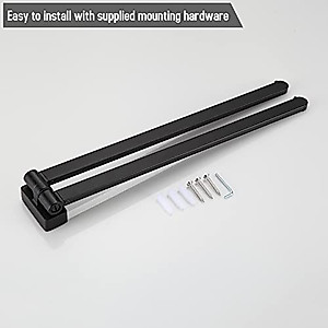 BGL Swivel Towel Rack Black Swivel Towel bar Movable Double Towel Rails Matt Rubber Black Bathroom Accessories
