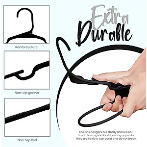 Utopia Home 60 Pack Kids Hangers - 11.5 Inch Plastic Baby Hangers for Closet - Childrens Hangers for Clothes & Infant Hangers for Closet - Ideal for Everyday Standard Use (Black)