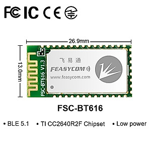 Feasycom FSC-BT616 TI CC2640R2F Bluetooth Low Energy CC2640R2F BLE 5.1 Module for Medical Device & IoT