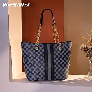 Montana West Tote Bag Purses and Handbags for Women Top Handle Shoulder Satchel Handbags with Pockets Women Hobo Handbags MWC-039DGY