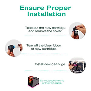 fannster 62XL Toner cartridges Filled for Inkjet Printer for HP 62 Ink 62XL Remanufactured Ink Cartridge Work with Envy 5540 5660 7640 7645 (1Black,1Color)