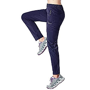 Gopune Women's Outdoor Hiking Travel Pants Lightweight Stretch Active Pants (Navy,XS)