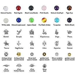 520pcs Natural Gemstone Beads, Mixed 8mm Healing Natural Stone Bead Rock Loose Gemstone Beaded for DIY Bracelet Necklace Essential Oil Jewelry Making Bulk