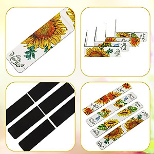 12 Pieces Sunflower Magnetic Bookmarks Inspirational Magnetic Bookmarks Magnet Page Markers Positive Magnetic Book Marker for Students Teachers School Home Office Supplies, 12 Styles