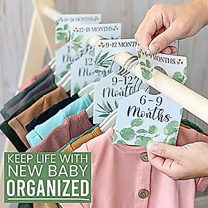 6 Hanger Dividers Baby Closet Size Dividers - Greenery Baby Closet Dividers, Baby Closet Organizer For Nursery Organization, Baby Essentials For Newborn Essentials, Nursery Closet Dividers Girl or Boy